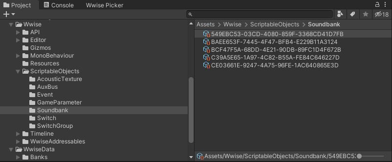 在 Unity 中使用 Wwise Addressables Package